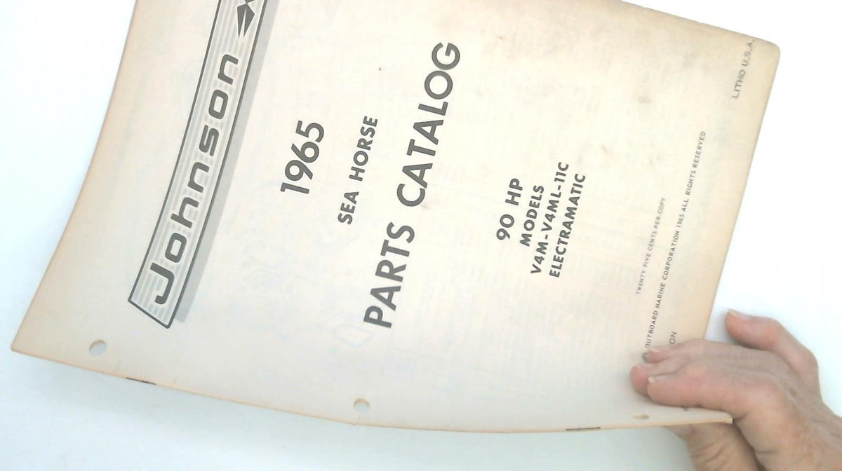 1965 90hp Johnson V4M-11C V4ML-11C Electramatic Parts Catalog – Pine ...