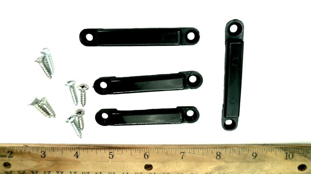 Set of 4 Black Footman Loops W/Screws - 2 3/4" L - 1 5/8" – Pine Lake Parts