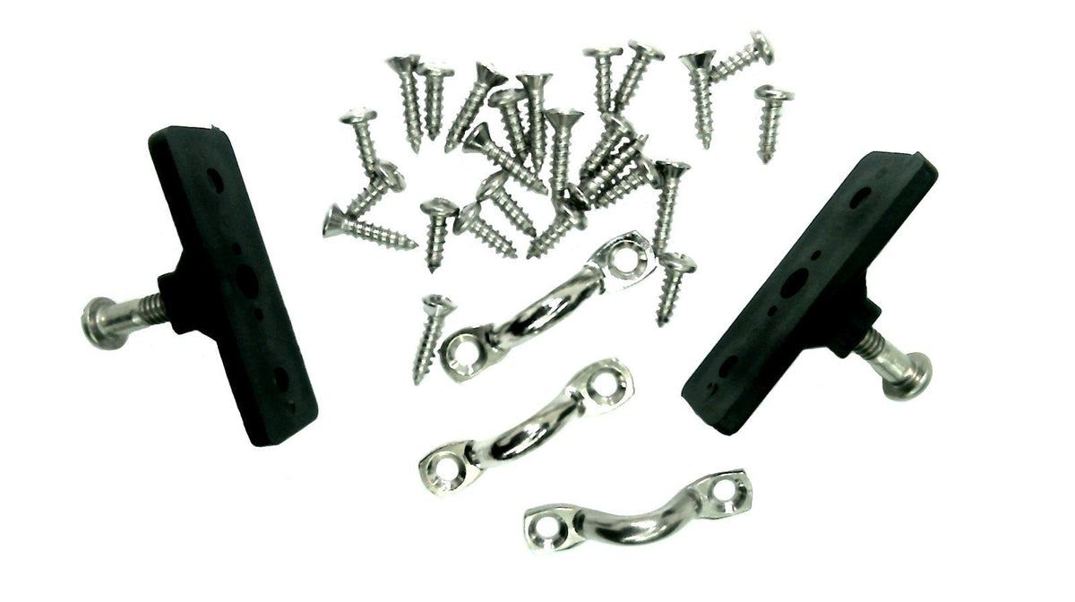 Pair of Side Mount Deck Hinges & 3 Pad Eyes W/Screws – Pine Lake Parts