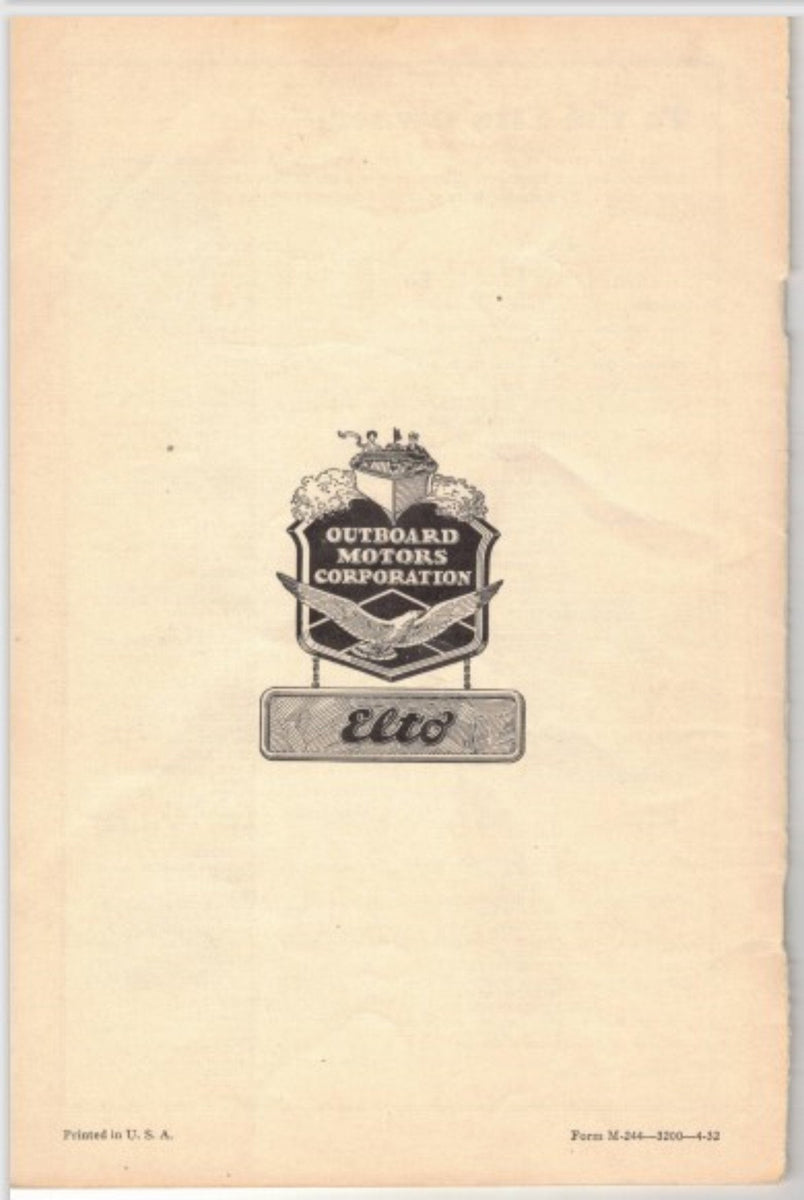 1932 Elto (Evinrude) 4HP Fisherman Parts Catalog – Pine Lake Parts