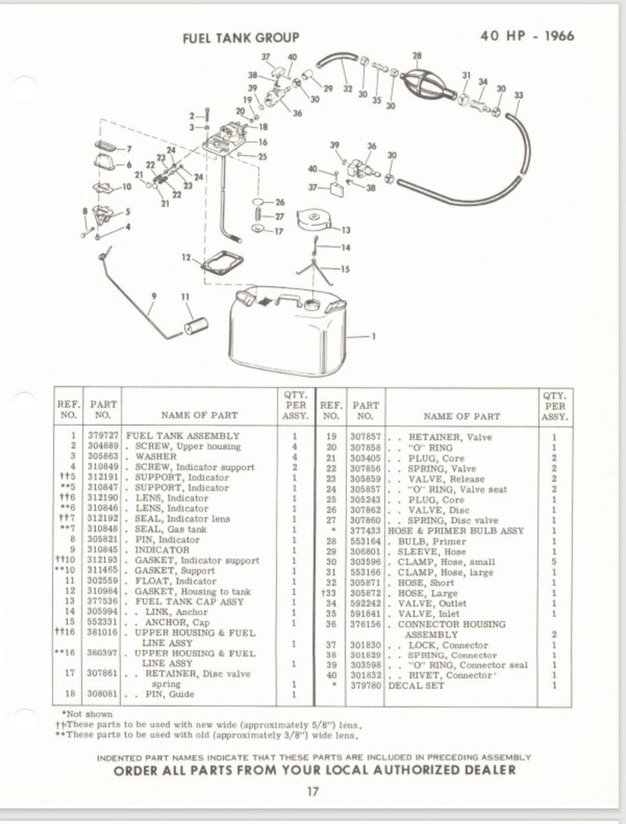 1966 Johnson 40 HP Models RD-28B RDL-28B Parts Catalog – Pine Lake Parts
